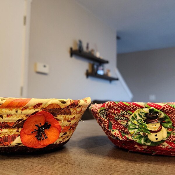 Artisan Batik Bowl, Handmade Gift Basket, Bohemian Batik Fabric Basket ...