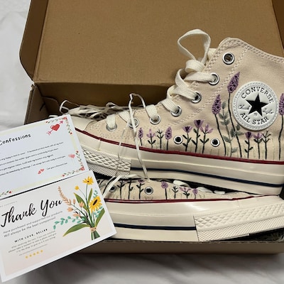 Embroidered Converse/sunflower Converse/wedding Sunflowers Converse ...