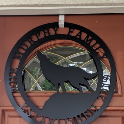 Personalized Howling Wolf Metal Ranch Sign Outdoor - Etsy