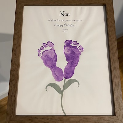 Printable Flower Footprint Keepsake Gift for Mommy Mother's Day Gift ...