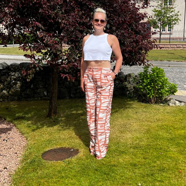 Wide Leg Trousers Linen Pants PDF Sewing Pattern in English - Etsy