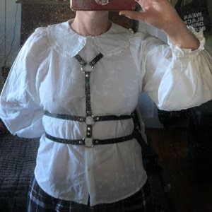 Black Harness Top Leather Chest Harness Rave Top Harness | Etsy