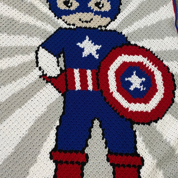 Captain America Graph + Written Instructions * C2C * Row by Row ...