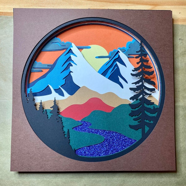 3d Mountains Svg - Shadow Box Svg, Nature Svg - Etsy