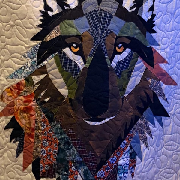 Patchwork Wolf Pattern , Wolf Quilt Pattern , PDF Quilt Pattern ,quilt ...