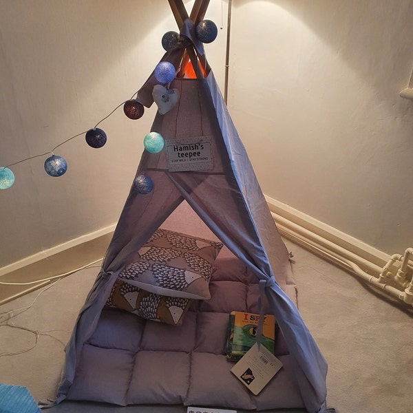 Teepee for Kids Customized From Cotton Plain Gray, Teepee Tent for ...