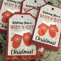 PRINTABLE Wishing You a Warm & Cozy Christmas! Mitten Tag | Instant ...