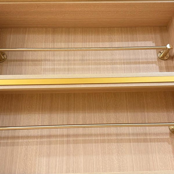 Customizable Wall Mounted Brass Shelving. up to 50'' Height - 35 ...