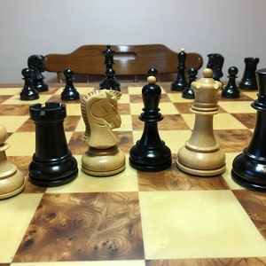 The Magnus Carlsen Wood Chess Pieces 3.75 King Boxwood & Red Lacquered ...