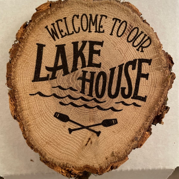Personalized Lake House Coasters | Lake House Gift | Wood Slice ...