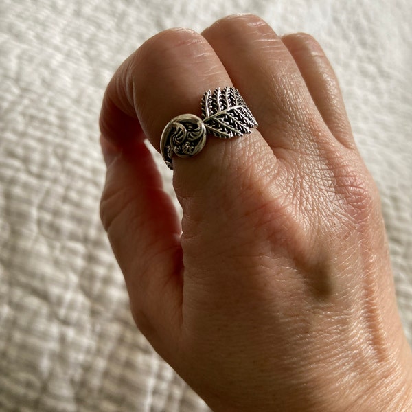 Hemlock Tree Branch Ring, Sterling Silver Ring, Branch Ring, Pine ...