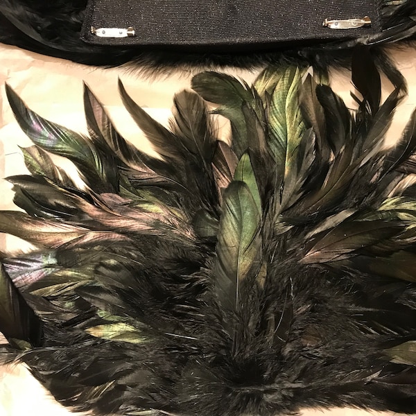 Blue and Black Feather Epaulette Shoulder Pads - Etsy