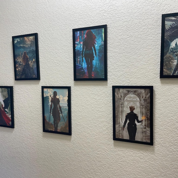 Fantasy Book Leading Ladies Art Prints: Romantasy Library Decor ...