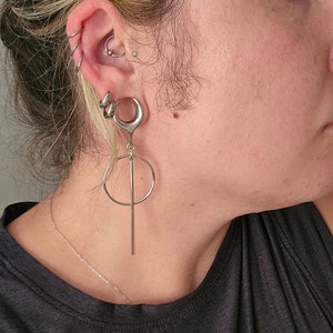 8g-5/8 16mm Gold Arrows 3-tier Lightweight Drop Dangle Earrings Gauges ...