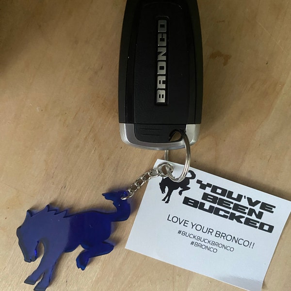 Gloss Acrylic Bucking Bronco Keychain: Laser Cut Bronco Keyring - Etsy