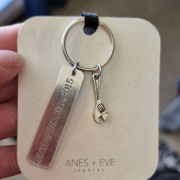 Double Sided Mechanic Keychain, Tool Keyring, Car Lover Gift, Gift for ...