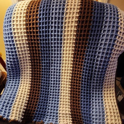 Waffle Stitch Blanket Pattern, Winterscape Waffle Stitch Blanket ...