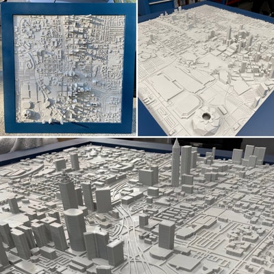 3D Dallas Digital Files 3D STL File Dallas 3D Map 3D City Art 3D ...