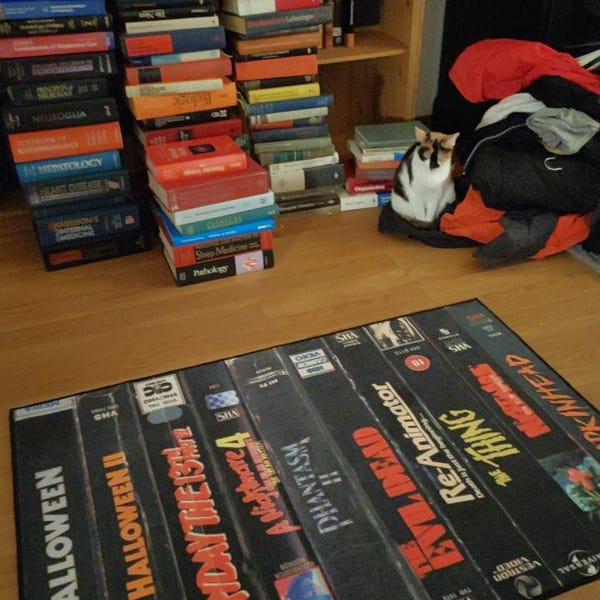 Retro Movies, VHS Films, Horror, Modern Rug, Colorful Rug, Art Rug ...