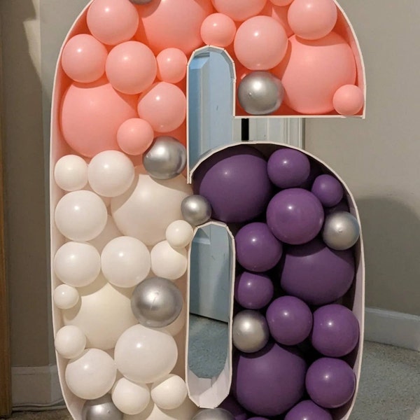 Number 6 All Sizes (from 1ft to 5ft)/mosaic Numbers From Balloons/pdf ...