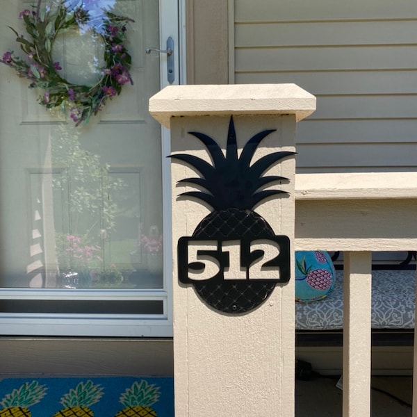 Custom Pineapple Metal House Number - Heavy Duty - Beach House Address ...