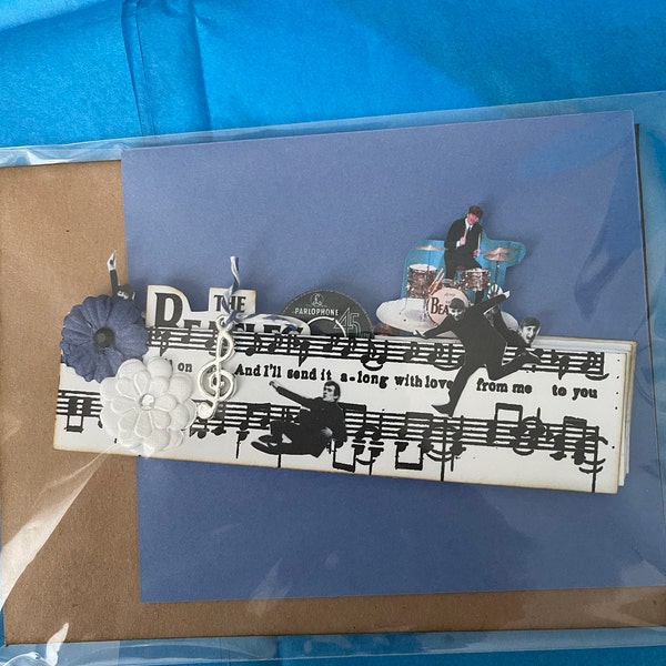Beatles Birthday Card: Handmade Pop-up Fan Folded Card, Personalized ...