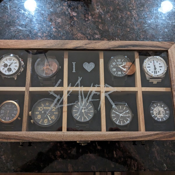 Mens Watch Box Engraved,custom Wood Box Drawer,watch Box for Men Wood ...