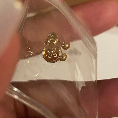 10k Solid Gold Screw Back Star Dangle Drop Cross Crystal Mini Stud ...