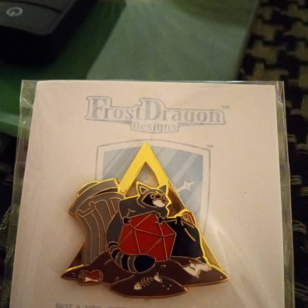 Raccoon With D20 Pin - Trash Rolls RPG Pin - Hard Enamel Pin - Etsy