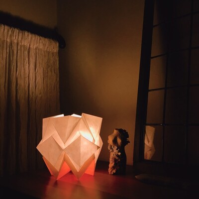 Origami Table Lamp Handmade in Paper - Etsy