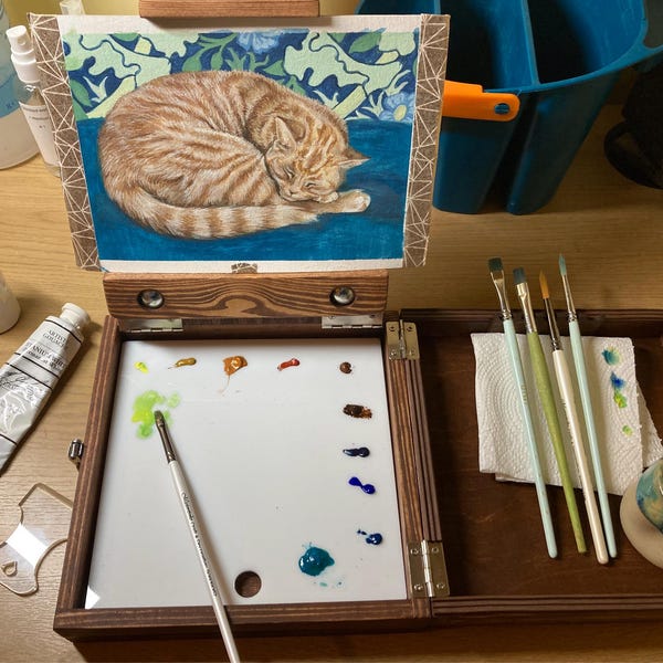 Mini Pochade Box: Portable Artist Paint Set With Palette - Etsy