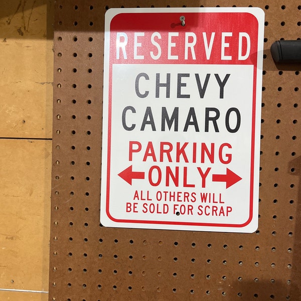 Camaro SS Parking Sign, Camaro SS Signs, Chevy Camaro SS, Camaro Sign ...