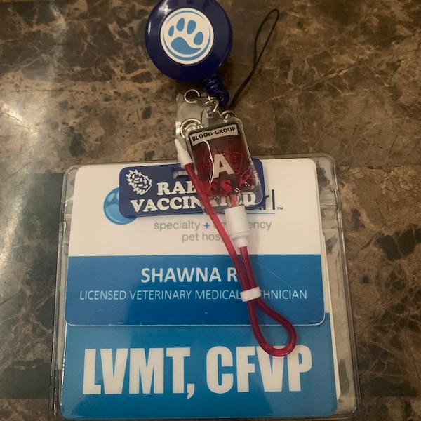 Blood Bank Key Chain,blood Bank Badge Reel, ABO Key Chain, Blood Type ...