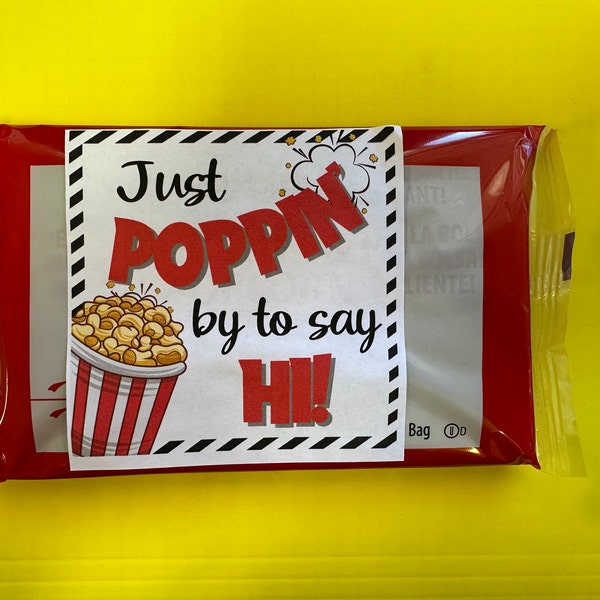 Poppin by to Say Hi Realtor Tags, Realtor Popcorn Pop by Tags, National ...