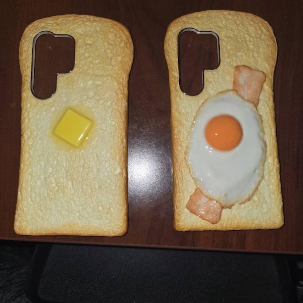 Cute Bacon Egg Toast iPhone Case Decoden Polymer Clay Handmade Custom ...