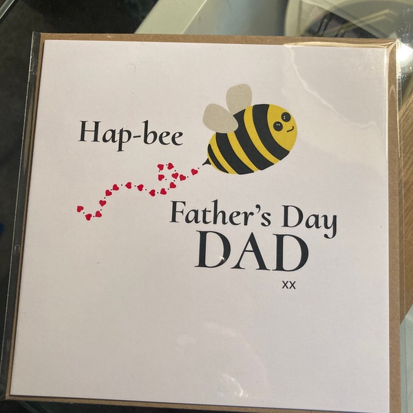 Fathers Day Card - Hap-bee Fathers Day Dad - Happy Comedy Bee Design ...