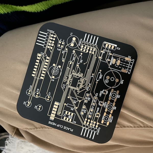 The Original: Set of 2 Coasters in Pcb-design With Gold Contacts for ...