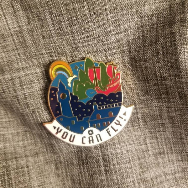 Peter Pan Ride Inspired Enamel Pin Disneyland Disney World Quote Lapel ...