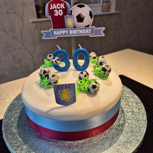 Chelsea Inspired Football Cake Topper - Etsy