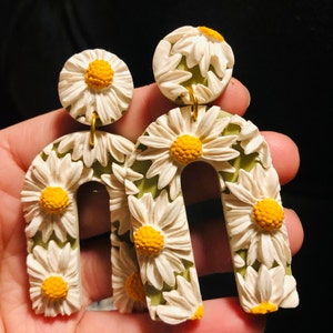 Smiley Face Checkered Arch Polymer Clay Earrings Spring Cute - Etsy