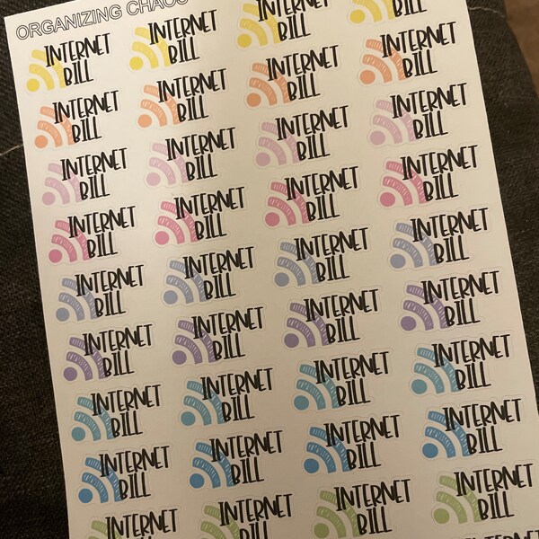 Internet Bill Planner Stickers, Wifi Planner Stickers - Etsy