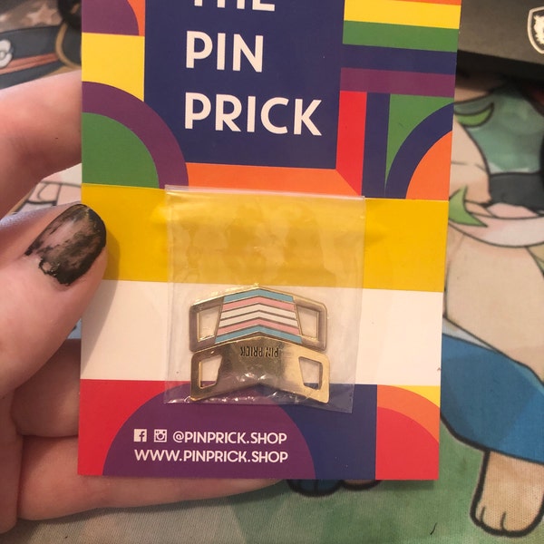 Trans Lace Locks — Small Subtle Gay Pride Shoelace Enamel Badge Shoe ...