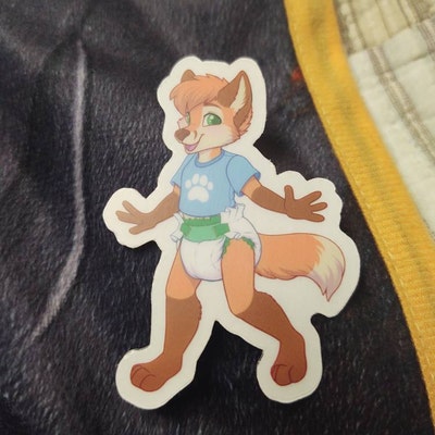 Cute Diapered Fox Sticker CLEAR Transparent Babyfur AB/DL - Etsy