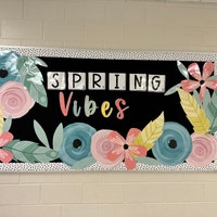 Retro Spring Bulletin Board Kit, Acrostic Poem, Pastel Spring Theme ...