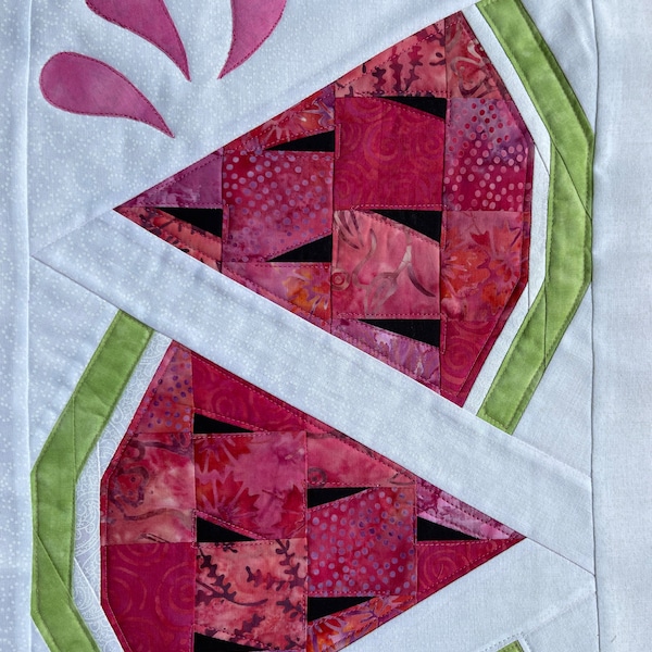 Watermelon Twist, Picnic Table Runner Decoration, PDF Quilt Pattern, Watermelon Slices, Modern ...