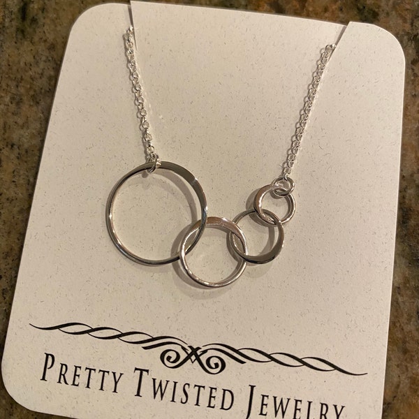 Four Circle Necklace, Four 4 Generations Necklace Gifts Jewelry, Family ...