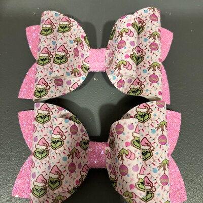 Santa Bow...santa Hair Bow..red Velvet Bow...christmas Bow..christmas ...