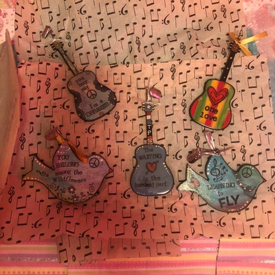 One Love, Bob Marley, Guitar Ornament, Rasta, Music Inspired, Reggae ...