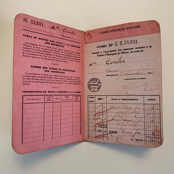 Rustic French Journal Printable of a Bank Book From 1902 and Onwards - Etsy