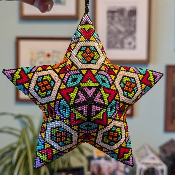 3D Peyote Star - Duckie Star (green) - Digital Download - Etsy